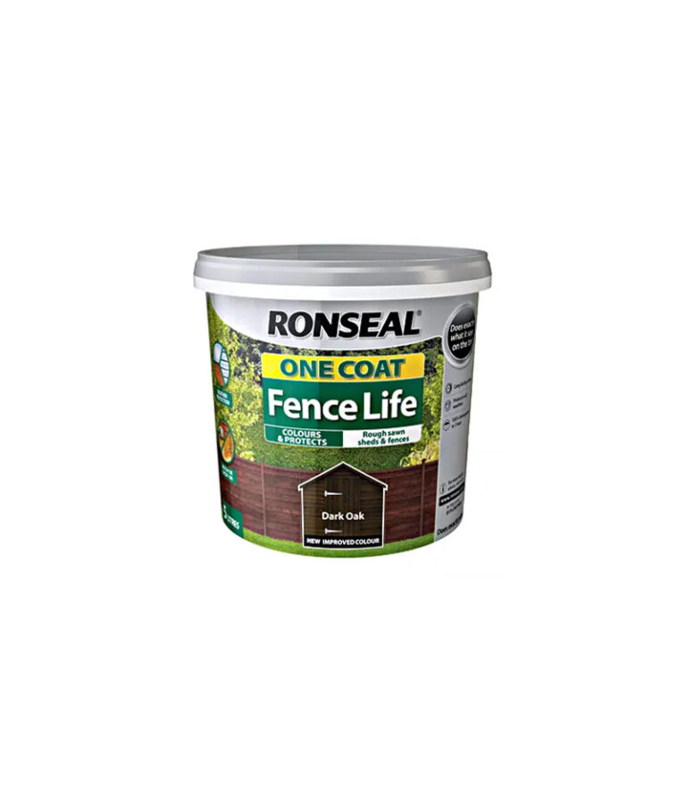 Ronseal One Coat Fence Life Dark Oak 5L - BFS Building & Garden Supplies